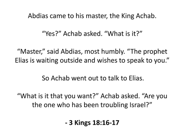 The Story of Elias & the Prophets of Baal | PPTX | Christianity ...