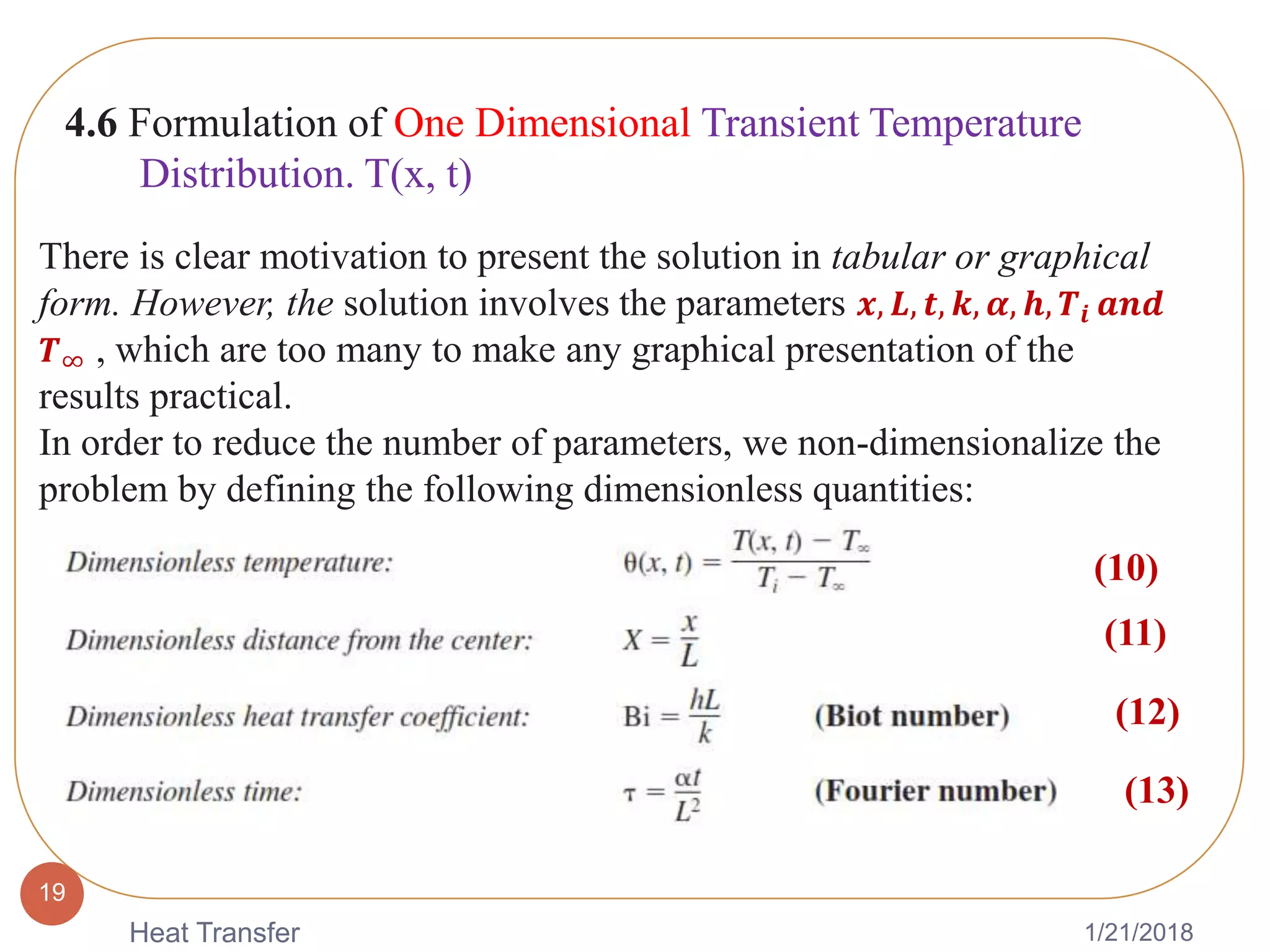Chapter 4 transient heat condution | PPTX