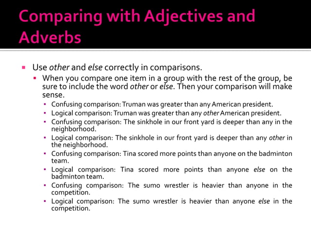 Chapter 4 – using adjectives and adverbs correctly 12 grade | PPT