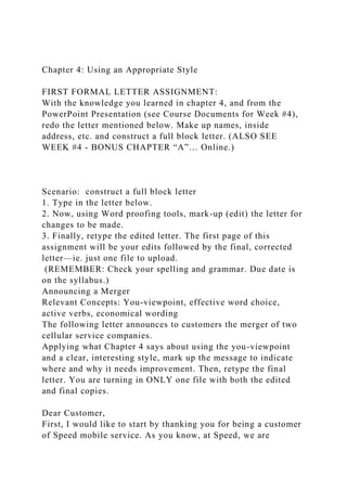 Chapter 4 Using an Appropriate StyleFIRST FORMAL LETTER ASSIG.docx