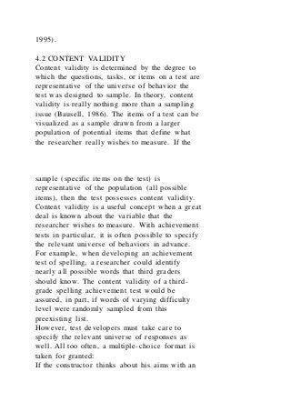 CHAPTER 4 Validity and Test Development TOPIC 4A Basic | DOCX