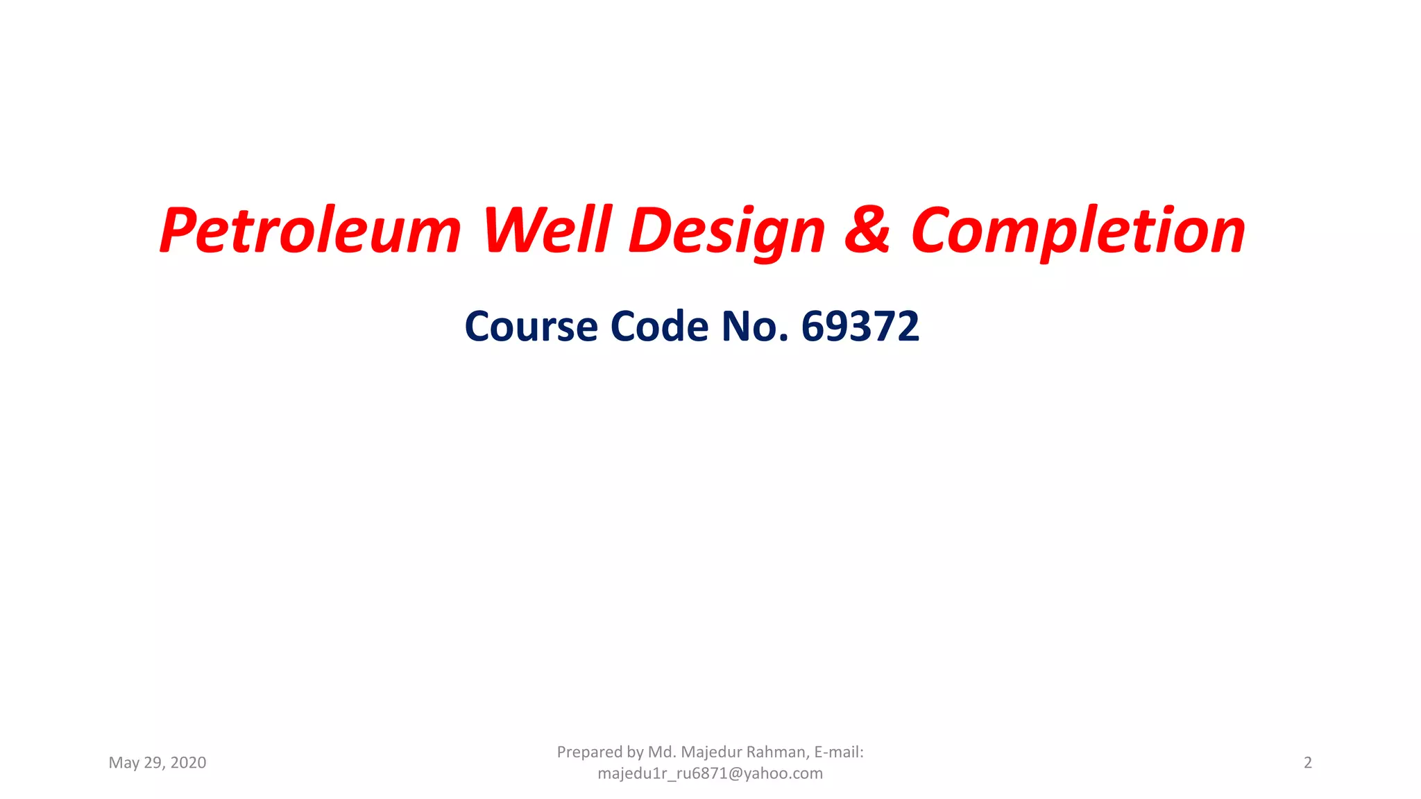 Well drilling design | PPTX