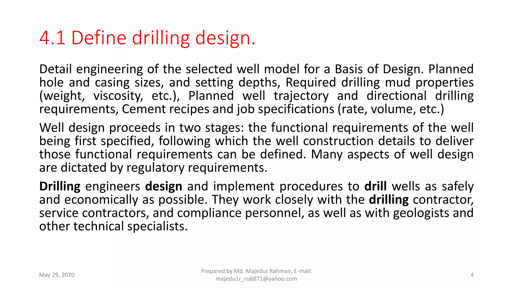 Well drilling design | PPTX
