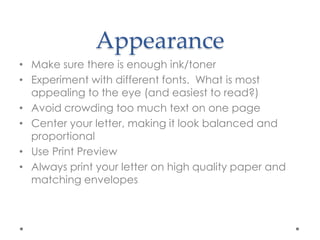 Chapter 4 writing letters basics | PPTX