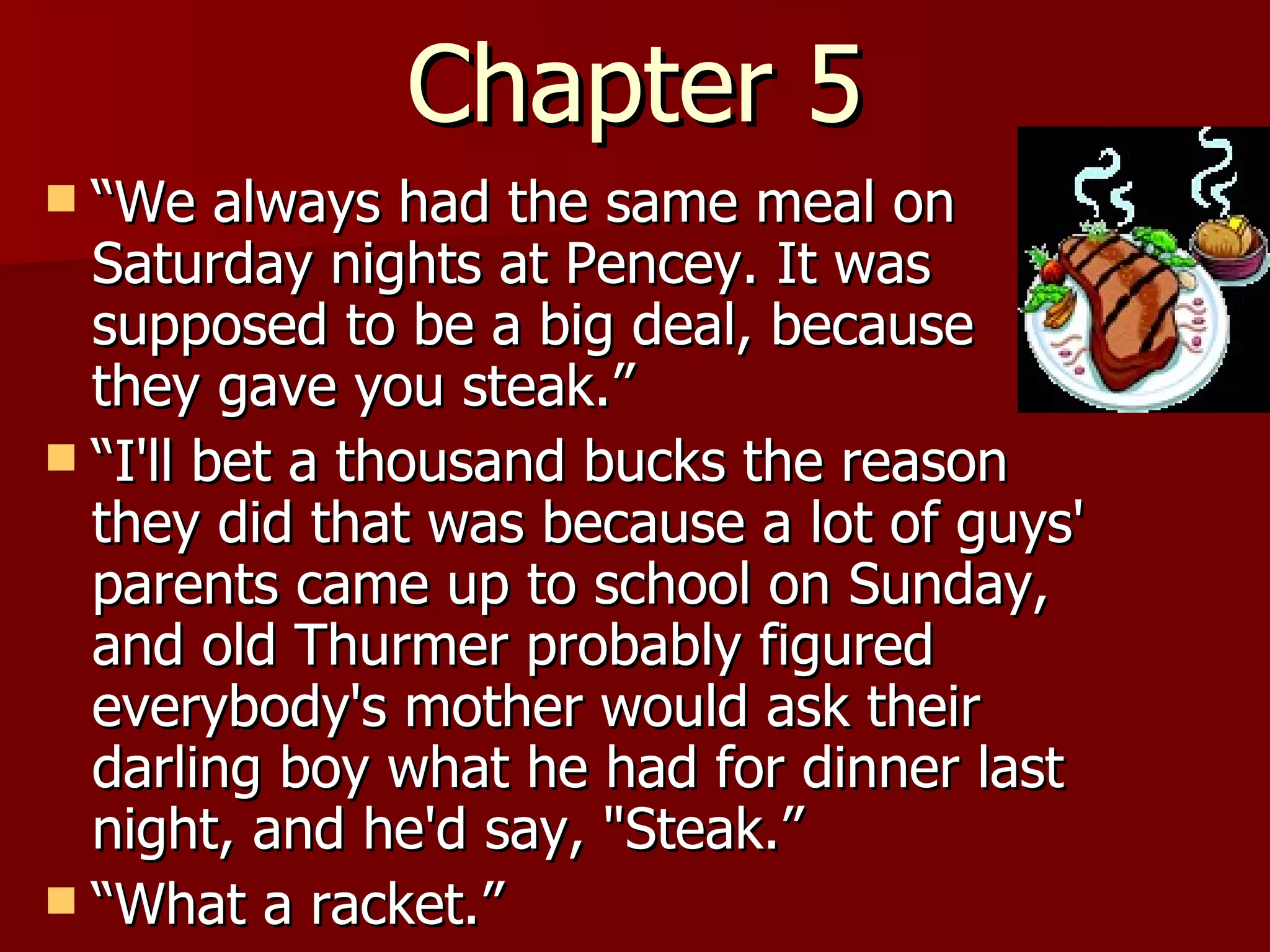 Catcher in the Rye Chapter 5 | PPT