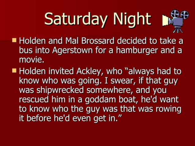 Catcher in the Rye Chapter 5 | PPT