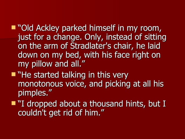 Catcher in the Rye Chapter 5 | PPT