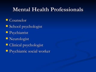 Chapter 5: Mental and Emotional Problems | PPT