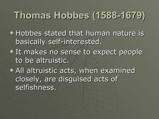 Chapter 5: Egoism and Altruism | PPT