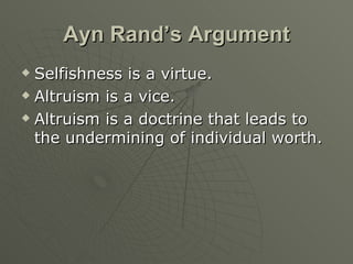Chapter 5: Egoism and Altruism | PPT