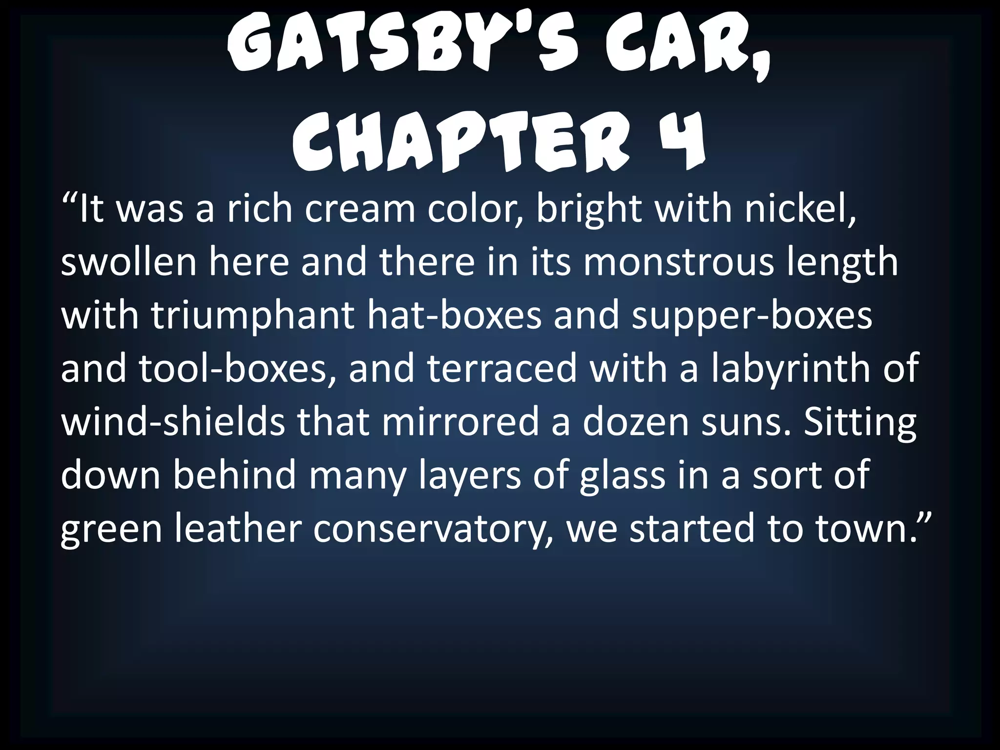 The Great Gatsby: Chapter 5 | PPT