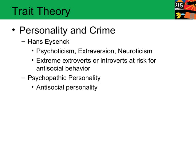 Chapter 5 Trait Theory | PPT | Mental Health | Diseases and Conditions