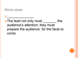 Broadcast News Lecture on Leads | PPTX