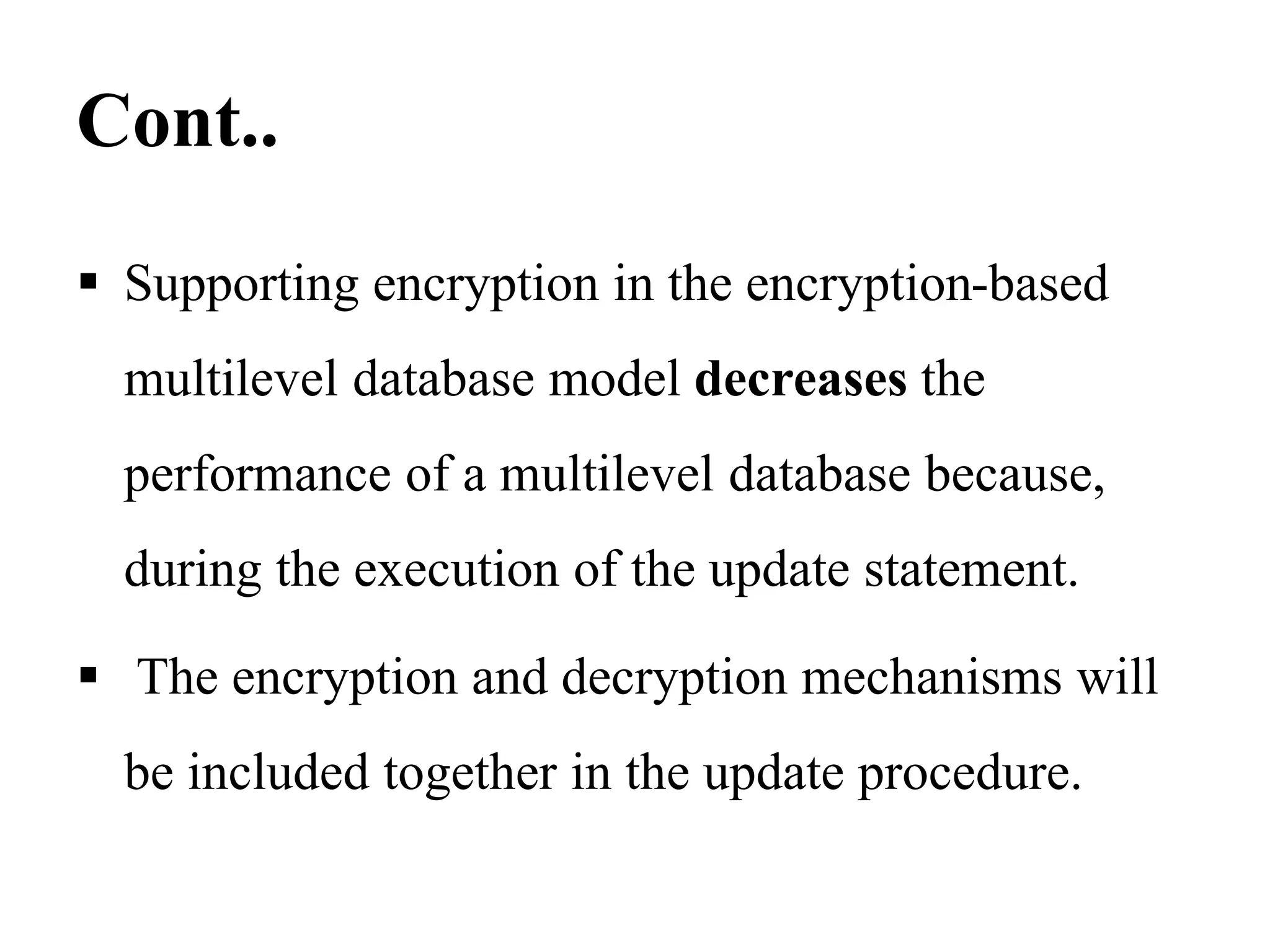 Encryption-Based Multilevel Model for DBMS | PPTX