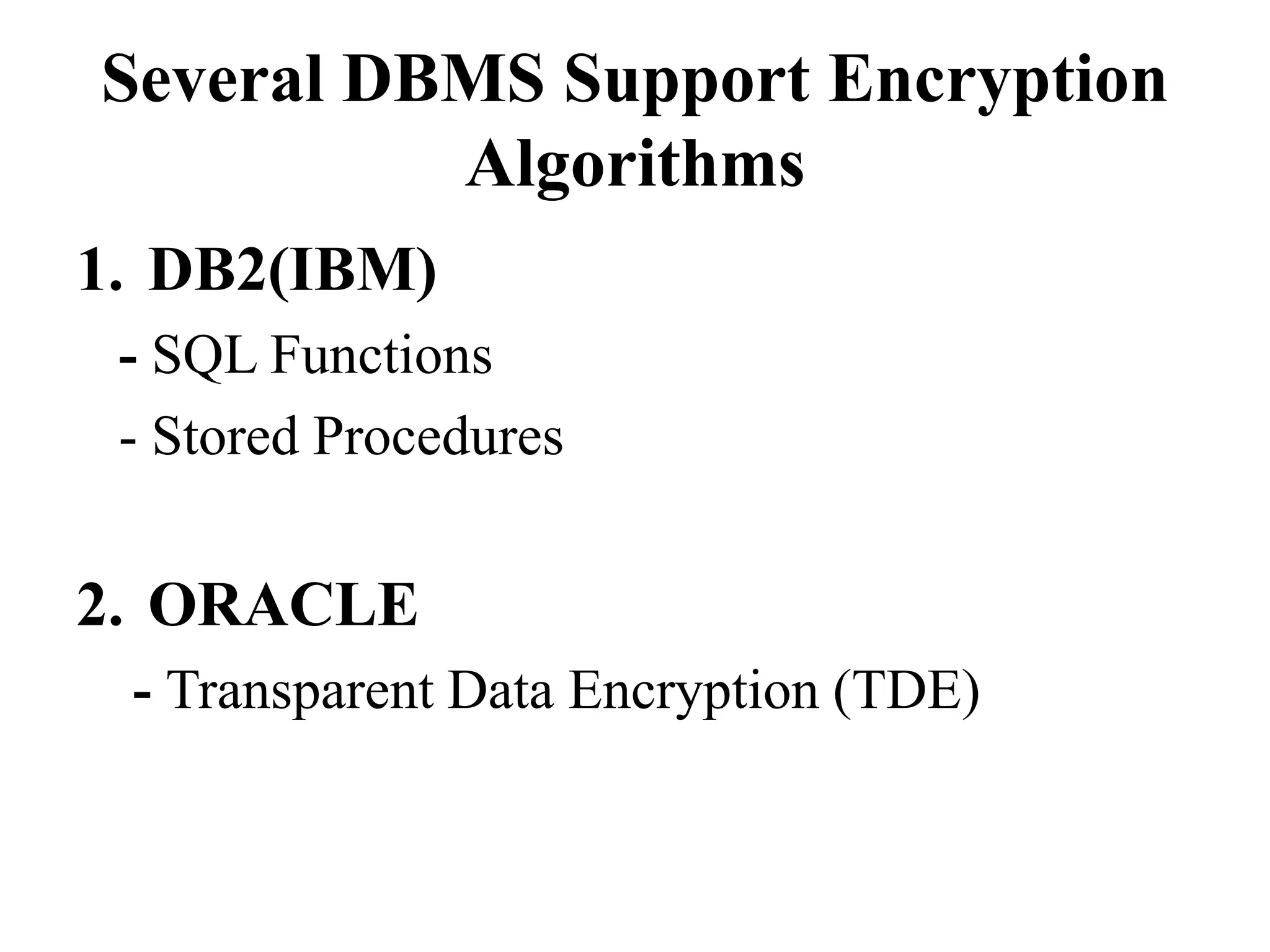 Encryption-Based Multilevel Model for DBMS | PPTX