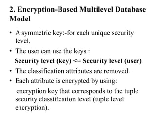 Encryption-Based Multilevel Model for DBMS | PPTX