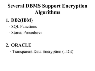Encryption-Based Multilevel Model for DBMS | PPTX