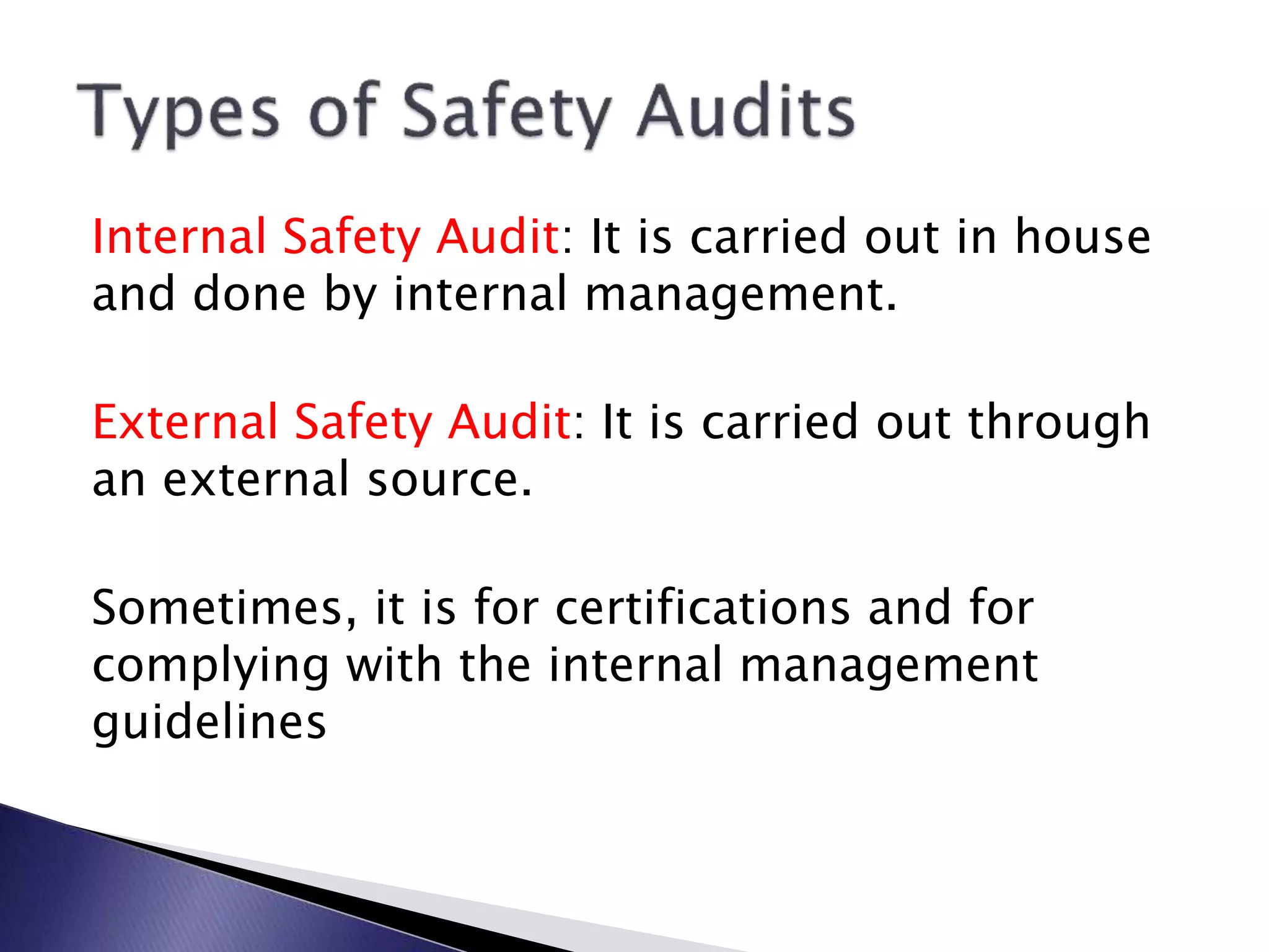 Safety Audit and Safety Survey | PPTX