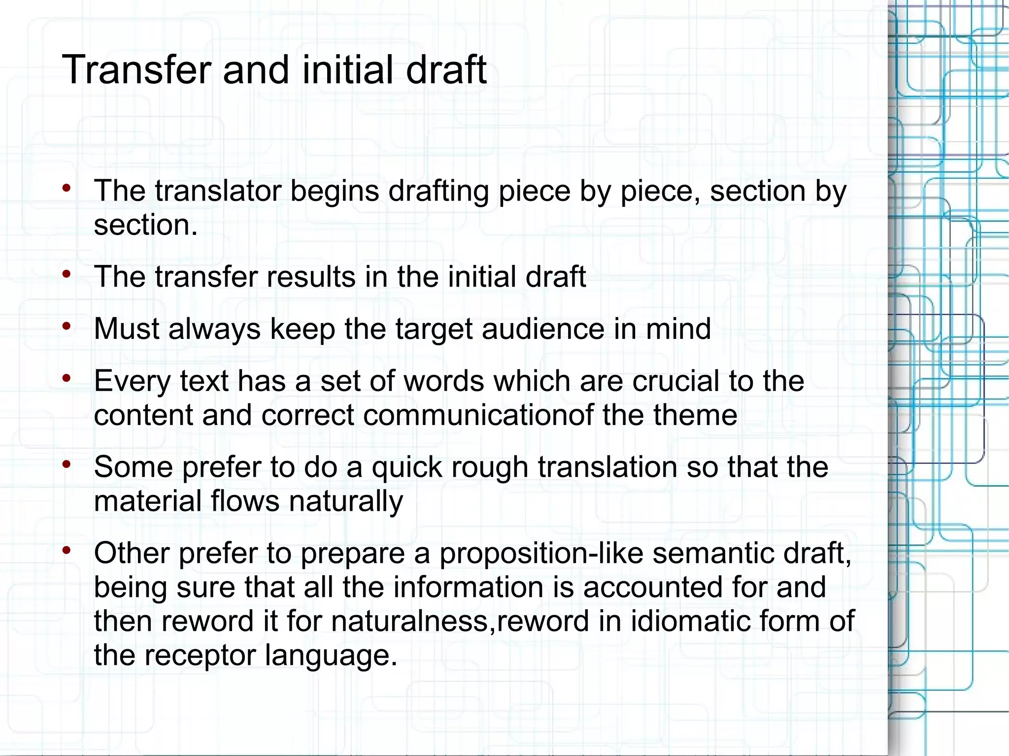 TRANSED Chapter5 Steps in a Translation Project | PPT