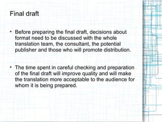 TRANSED Chapter5 Steps in a Translation Project | PPT