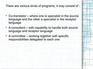 TRANSED Chapter5 Steps in a Translation Project | PPT