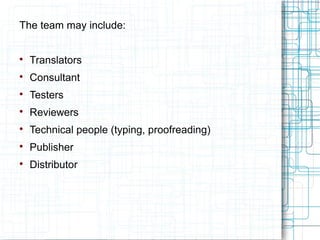 TRANSED Chapter5 Steps in a Translation Project | PPT