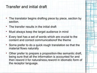 TRANSED Chapter5 Steps in a Translation Project | PPT