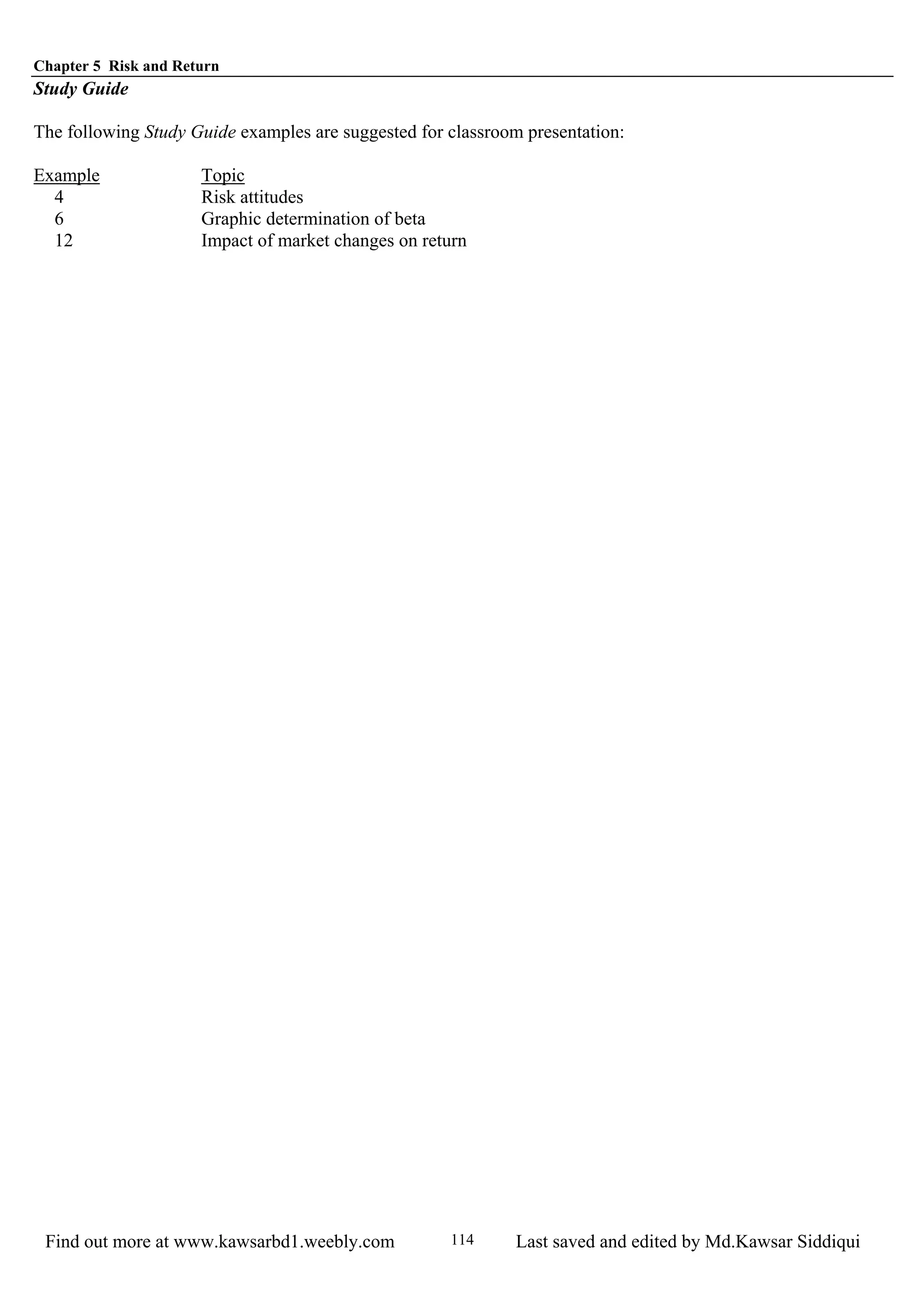 Chapter 5:Risk and Return | PDF