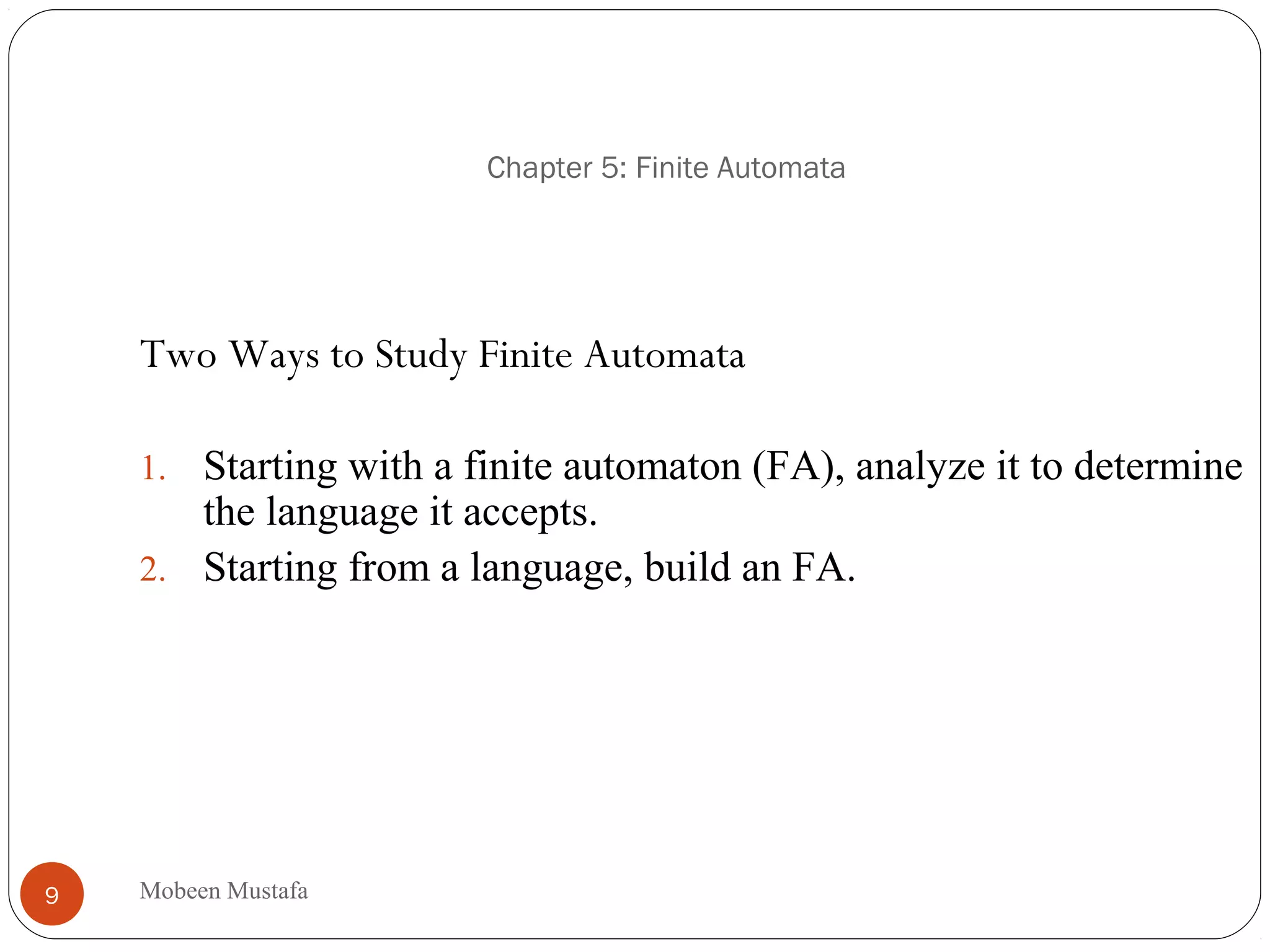 FInite Automata | PPT
