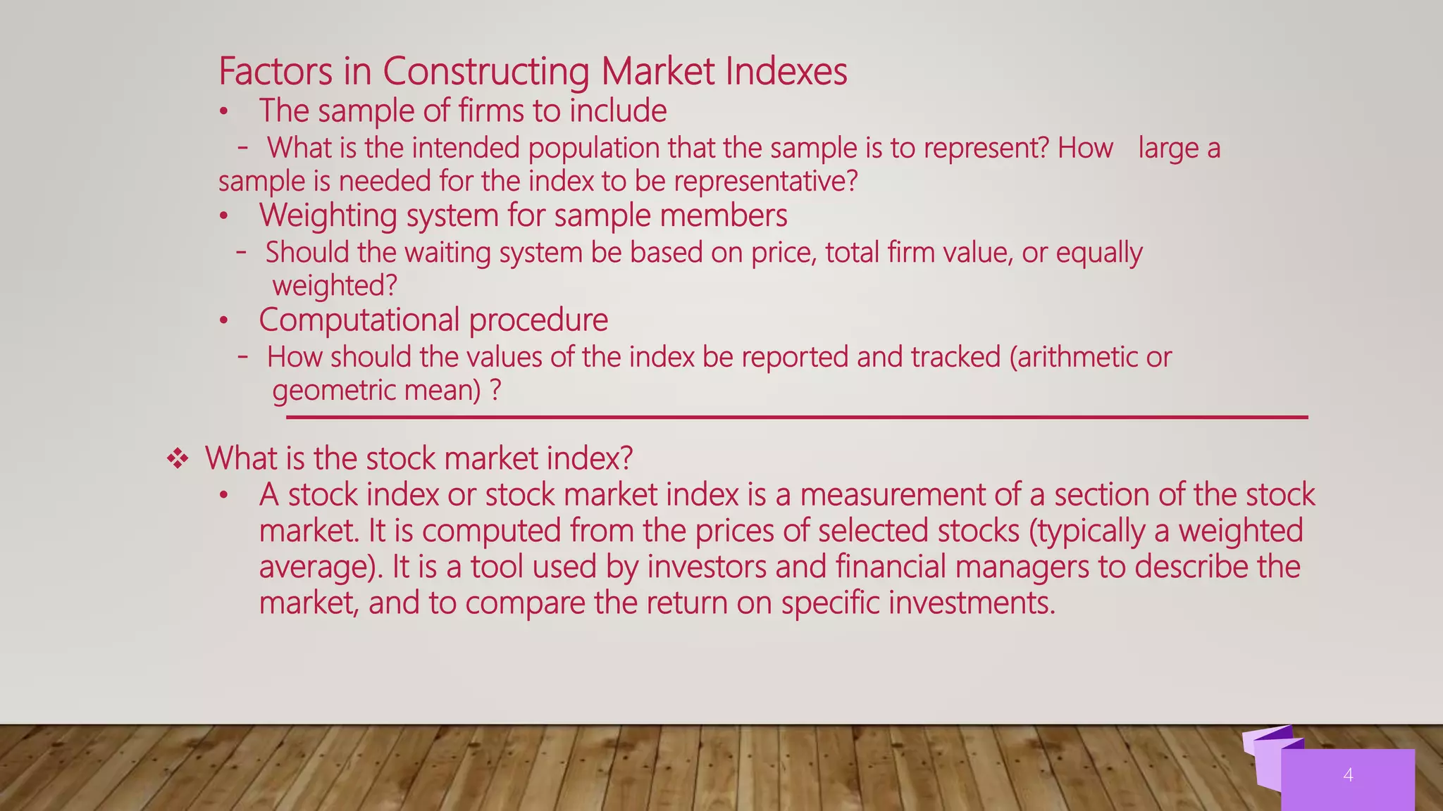 Security Market Indexes | PPTX