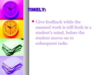 ASSESSMENT- FEEDBACK AND IT’S PROCESS (Disabled And Diverse Learners) | PPT