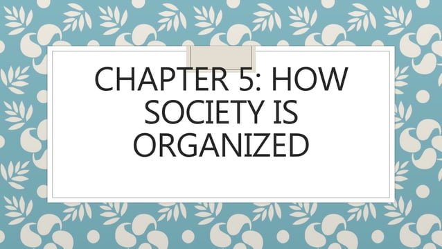 Chapter 5:HOW SOCIETY IS ORGANIZED | PPTX