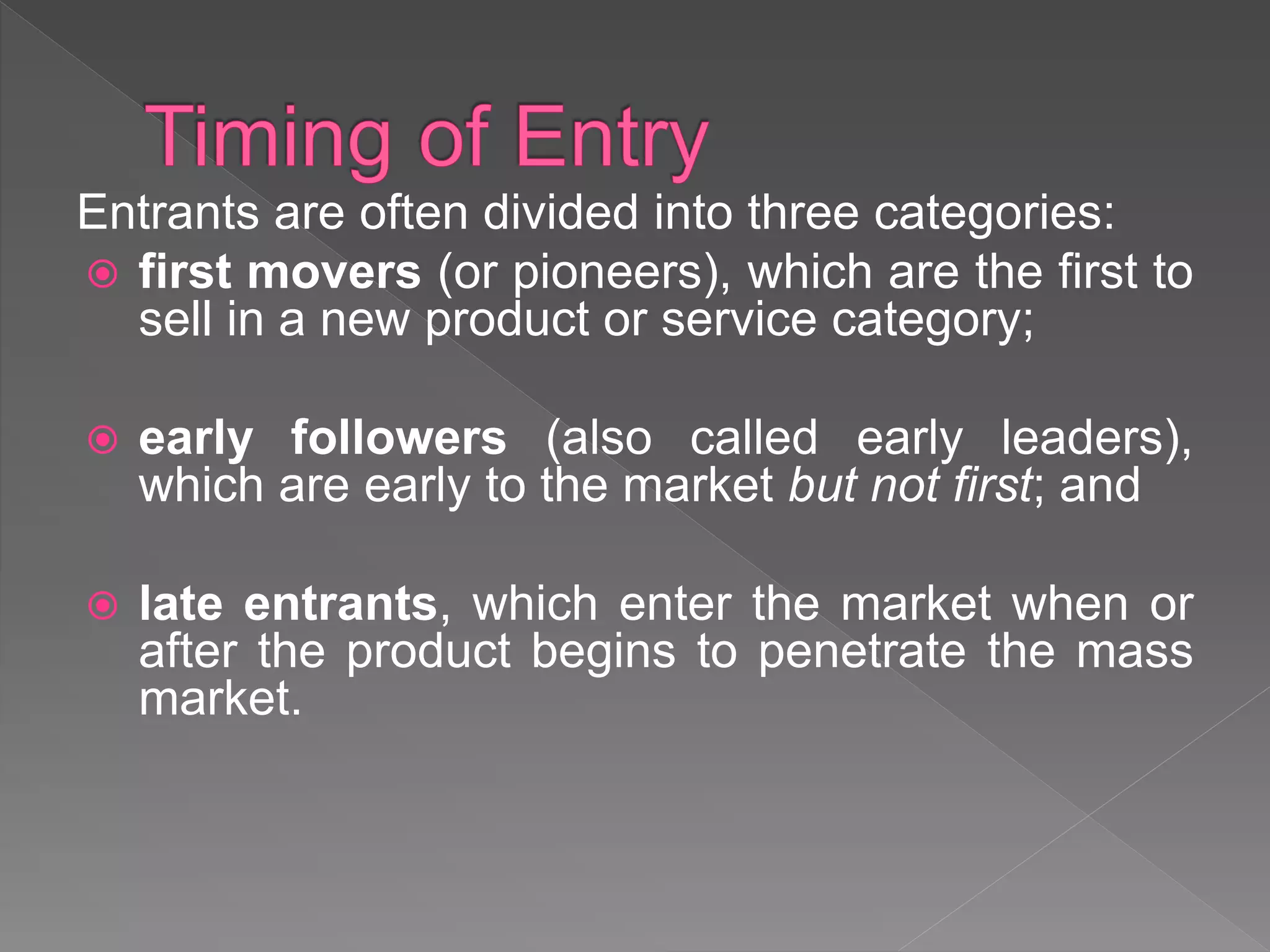 Chapter 5 Schilling 2017 Timing of Entry | PPTX