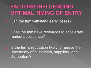 Chapter 5 Schilling 2017 Timing of Entry | PPTX