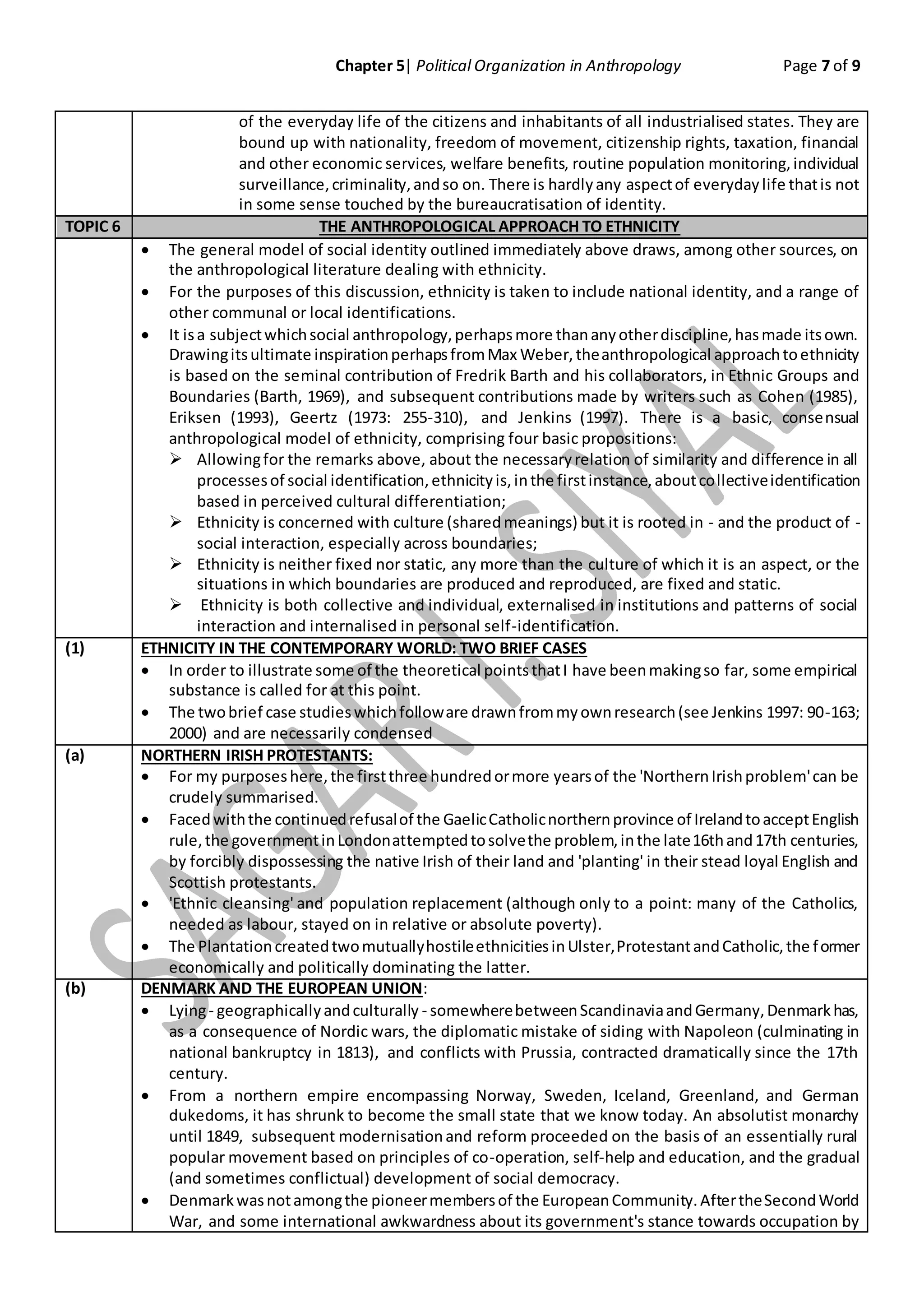 Chapter 5: Political Organisation in Anthropology | DOCX