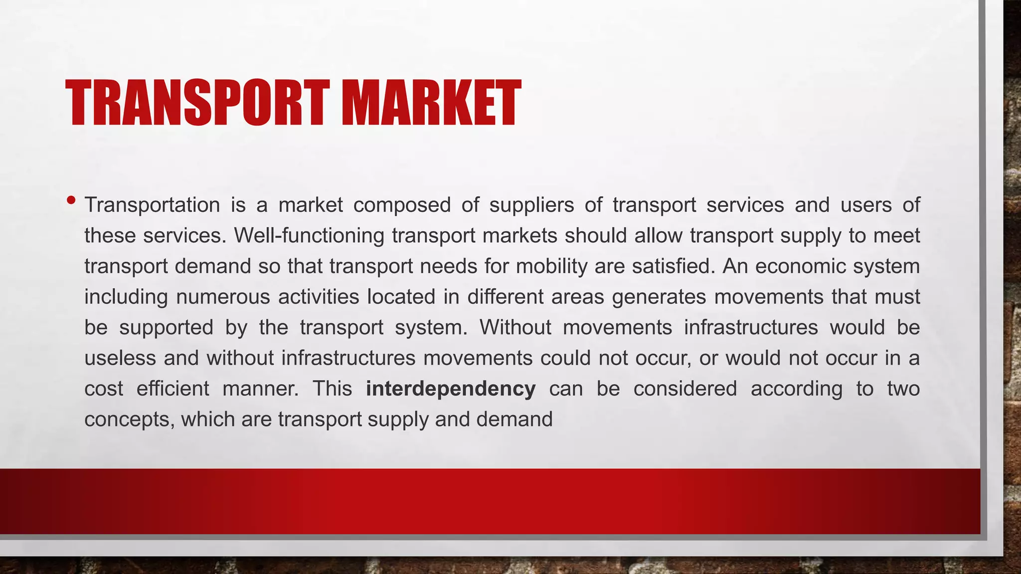 TRANSPORT SUPPLY AND DEMAND | PPTX