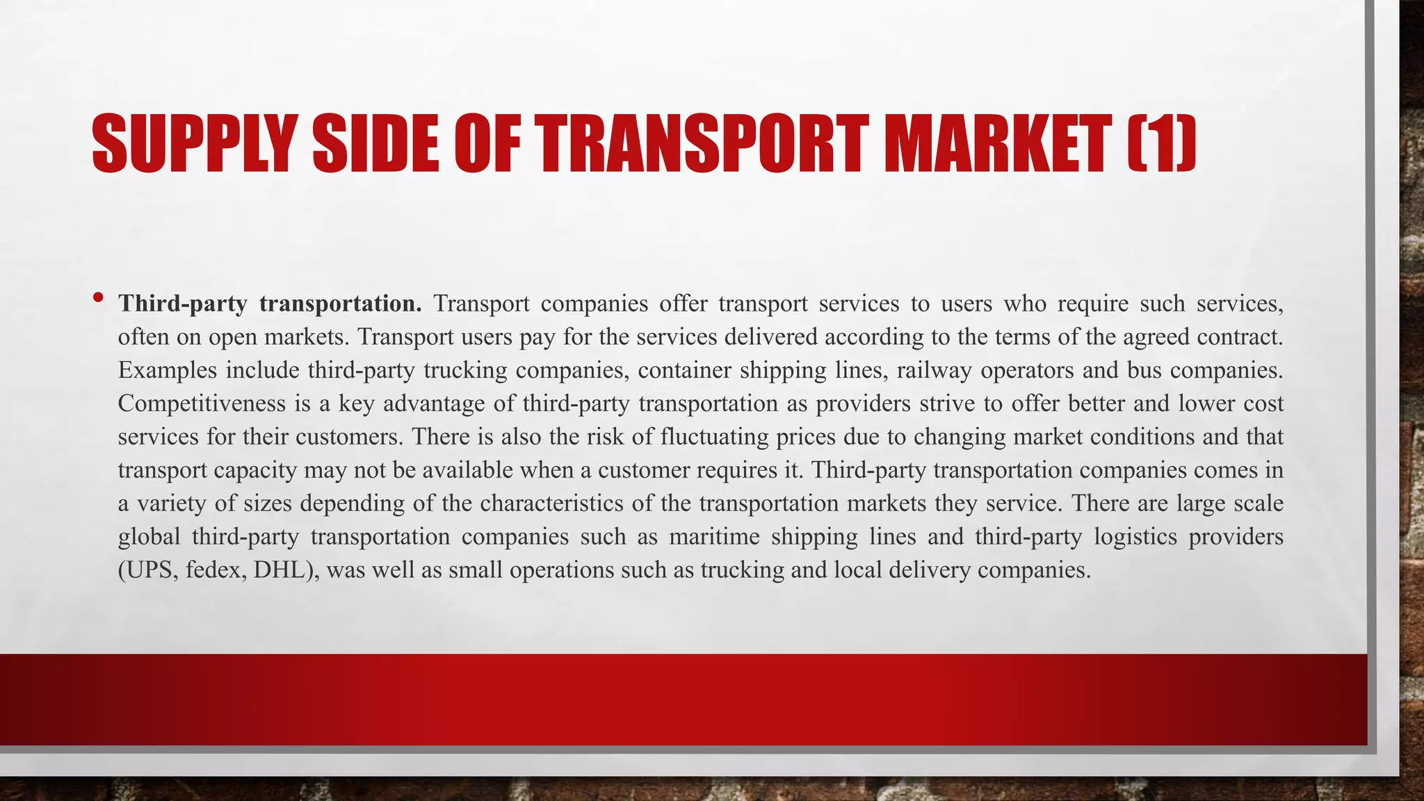 TRANSPORT SUPPLY AND DEMAND | PPTX