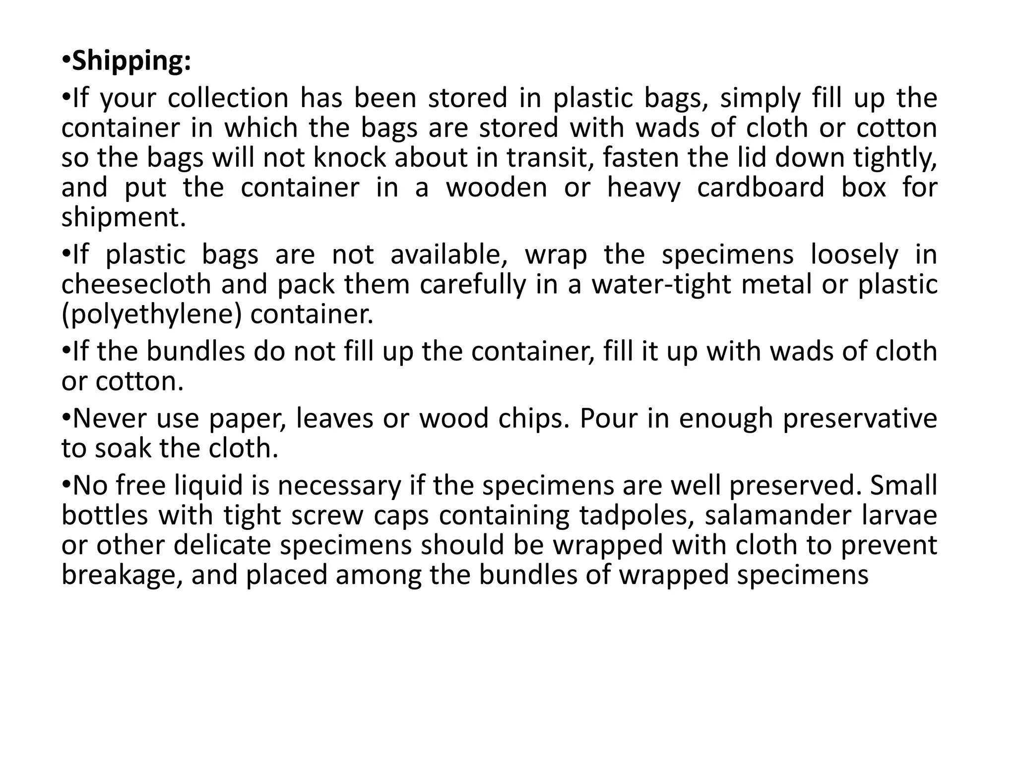 Steps for the preservation of animals invertebrates and vertebrates | PPTX