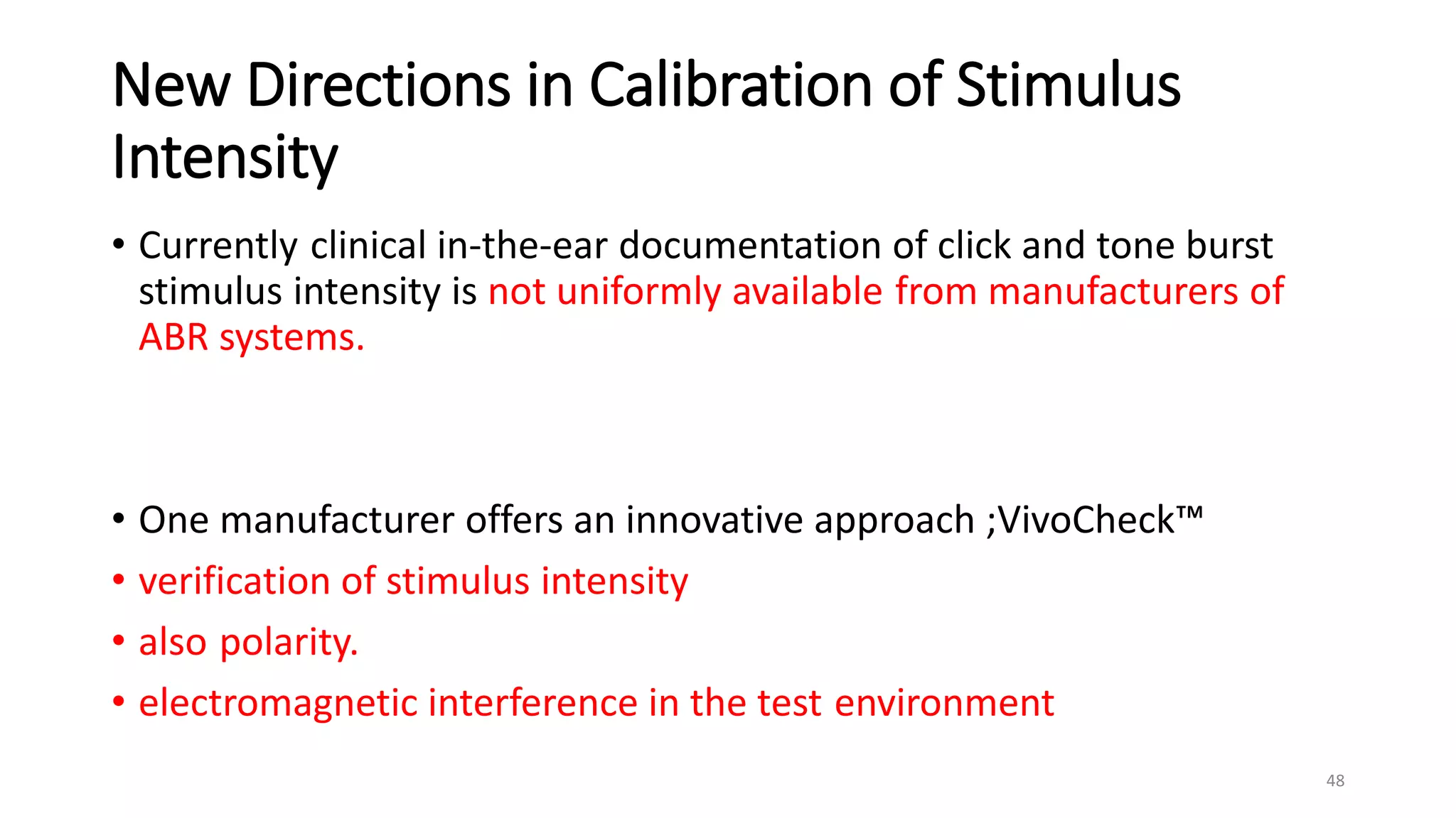 Auditory Brainstem Response: Stimulus Parameters | PPTX