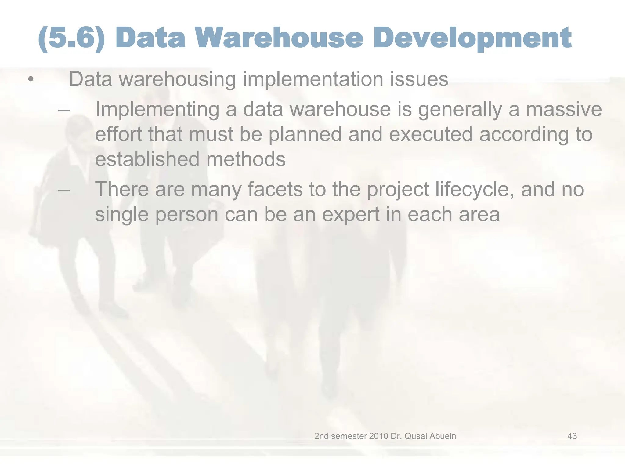 fundamentals of data warehouse. initial level. | PPT