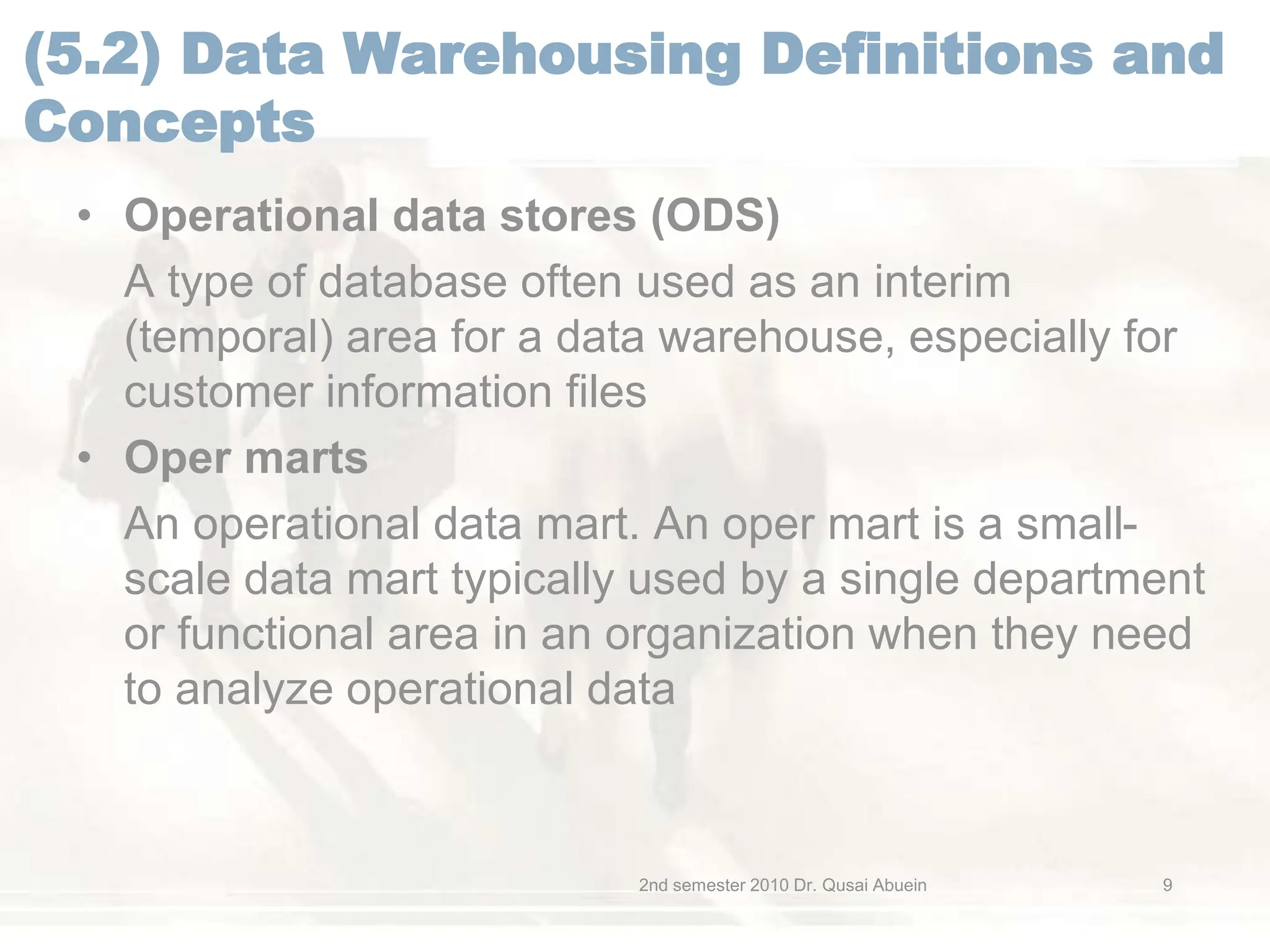 fundamentals of data warehouse. initial level. | PPT