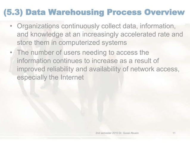 fundamentals of data warehouse. initial level. | PPT