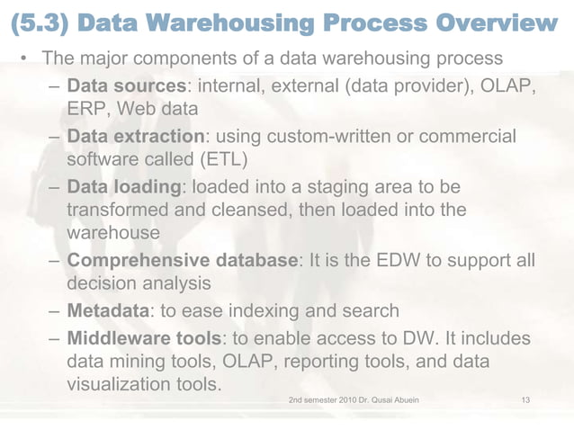 fundamentals of data warehouse. initial level. | PPT