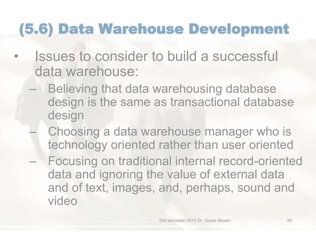 fundamentals of data warehouse. initial level. | PPT