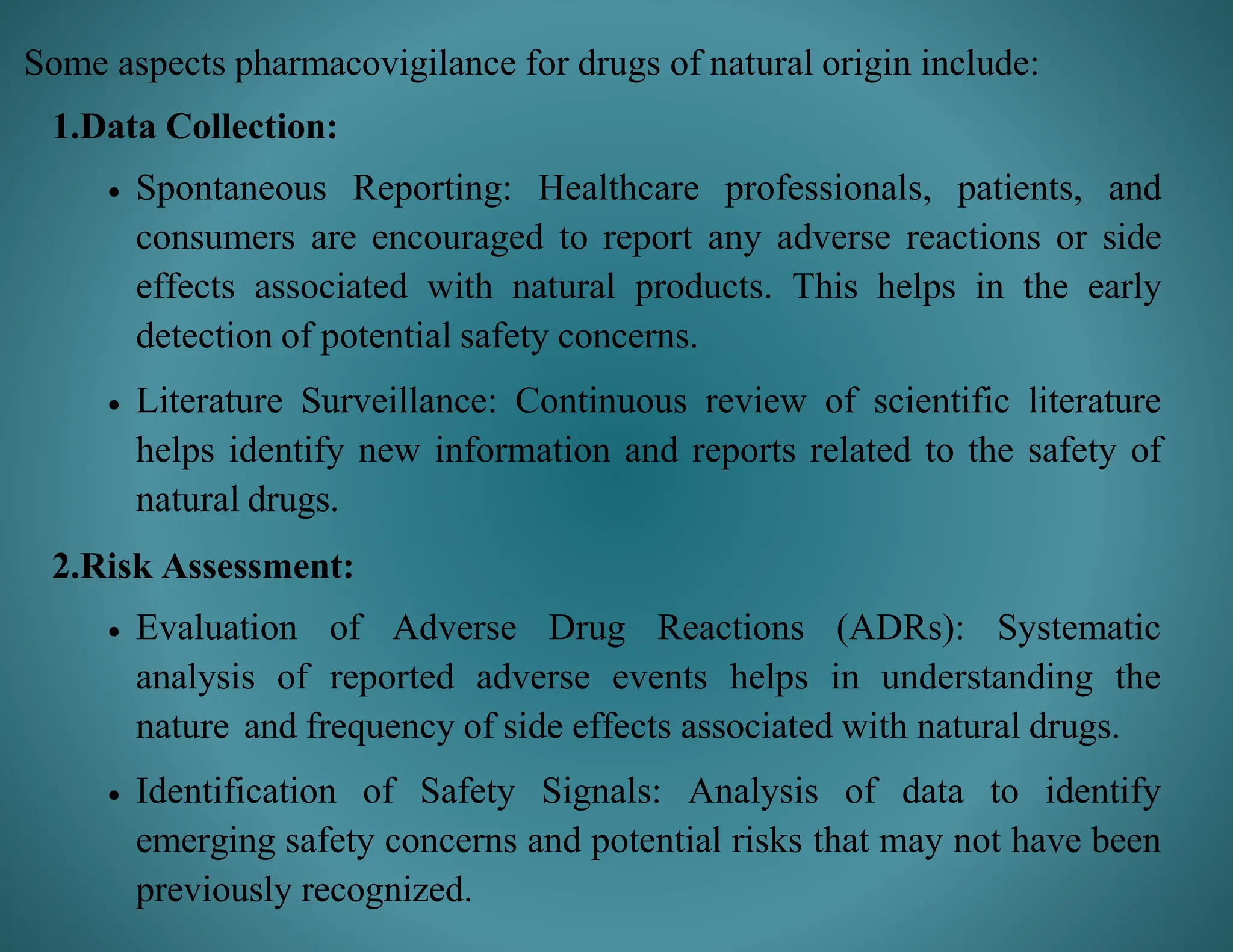 Pharmacovigilance of Natural Drugs. | PPTX