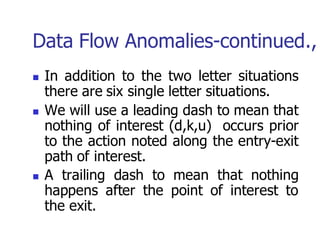 Data Flow Testing in Software Testing - JNTUA | PDF