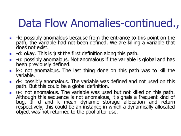 Data Flow Testing in Software Testing - JNTUA | PDF | Databases ...