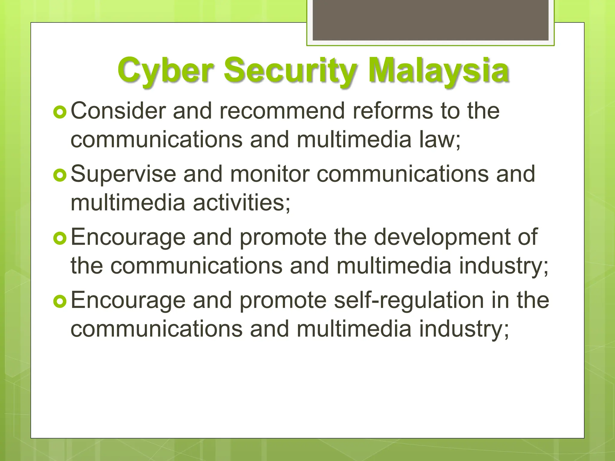 CHAPTER 5 CYBER LAW / SECURITY MALAYSIA | PPTX