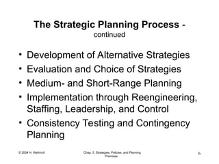 Strategies, Policies and Planning Premises | PPT