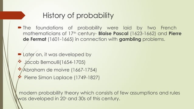 History of probability CHAPTER 5 Engineering | PPTX